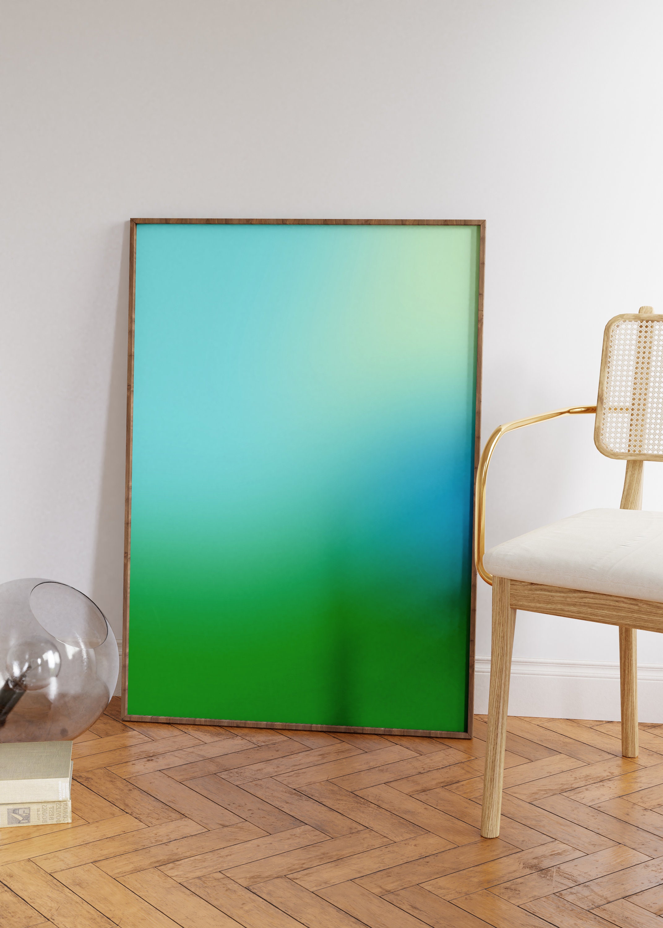 Green Blue Aura Gradient Print - Spiritual Home Decor - Etsy