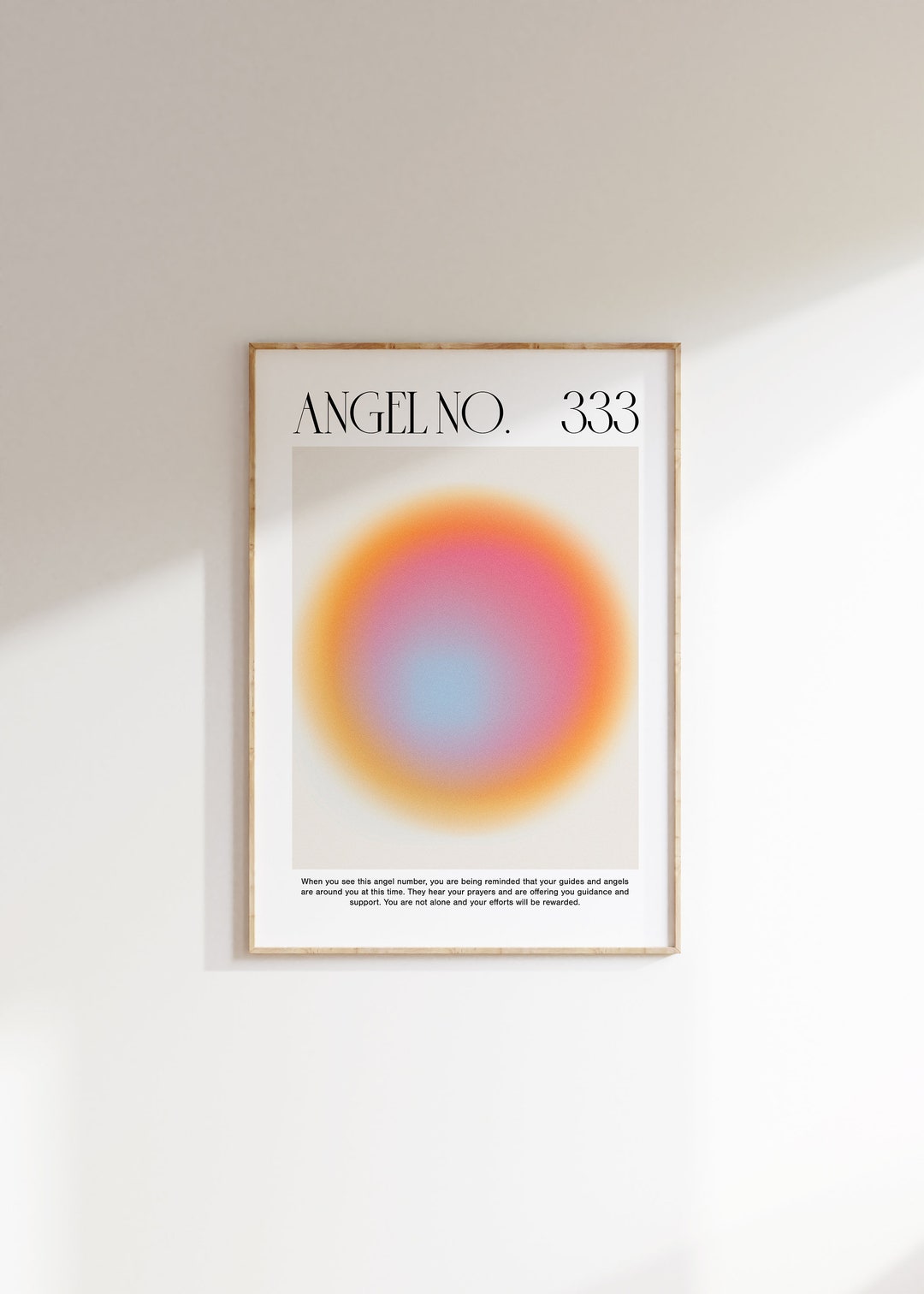333 Poster, 333 Gradient Poster, Pink Aura Poster, Angel Number 333 ...