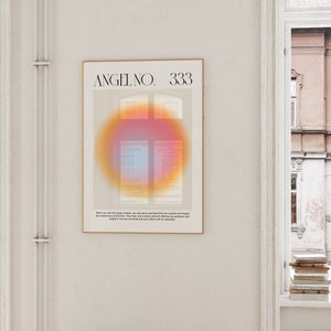 333 Poster, 333 Gradient Poster, Pink Aura Poster, Angel Number 333 ...