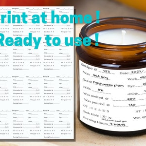 My Candle Recipe Book / Candle Making Sheet / Candle Testing Sheet ...