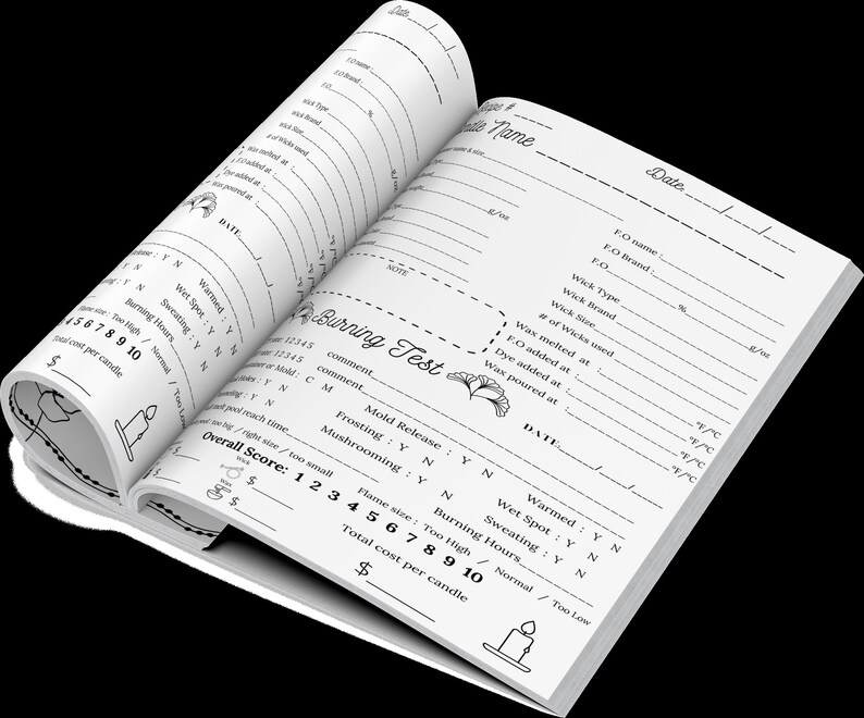My Candle Recipe Book / Candle Making Sheet / Candle Testing Sheet ...