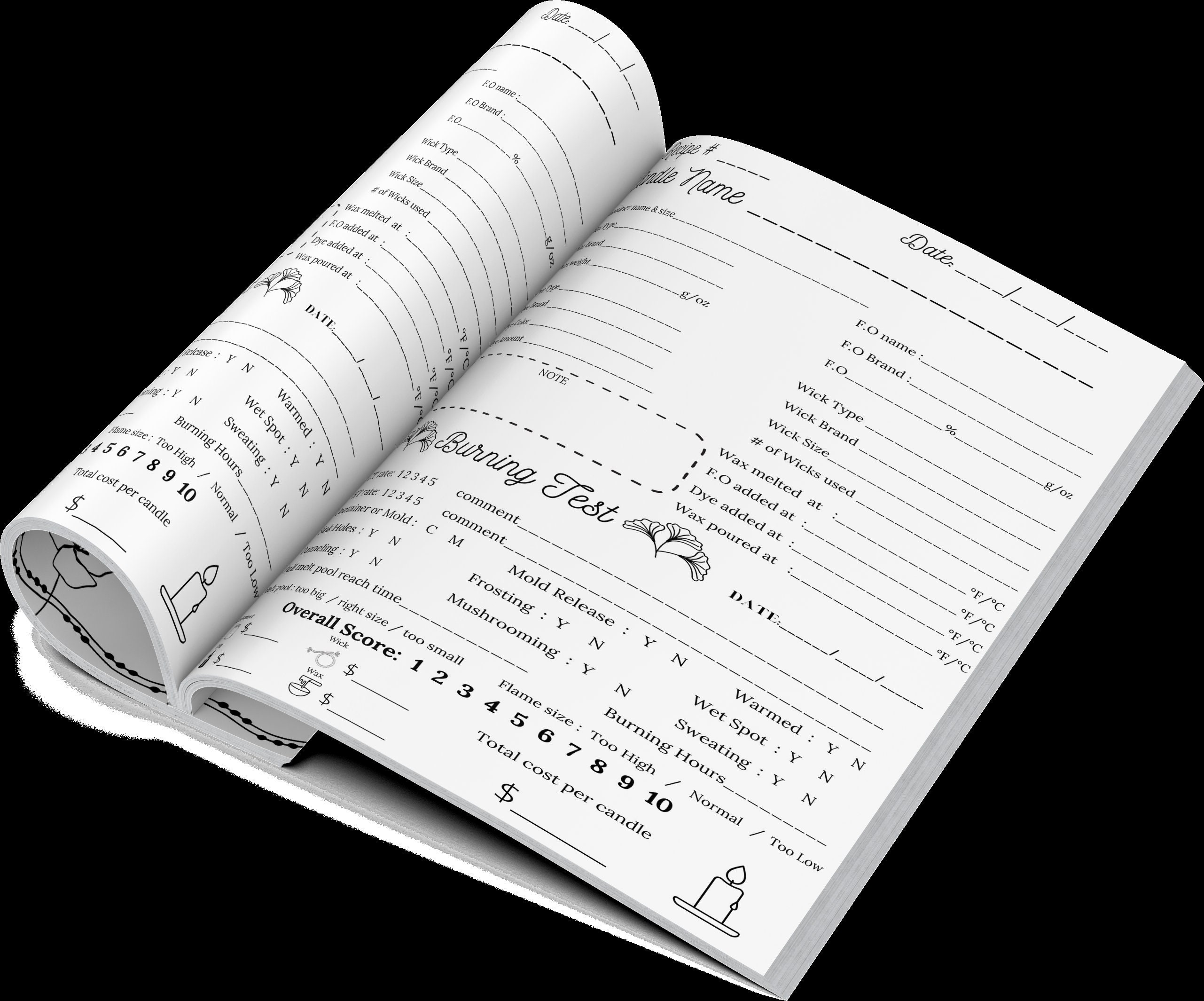 My Candle Recipe Book / Candle Making Sheet / Candle Testing Sheet ...