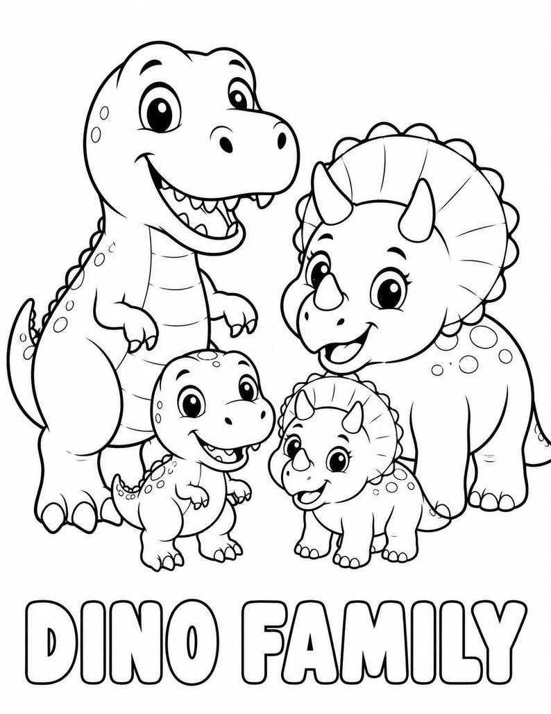 Dinosaur Adventure Coloring Book | 30 Dinosaurs, Learning Activity for ...