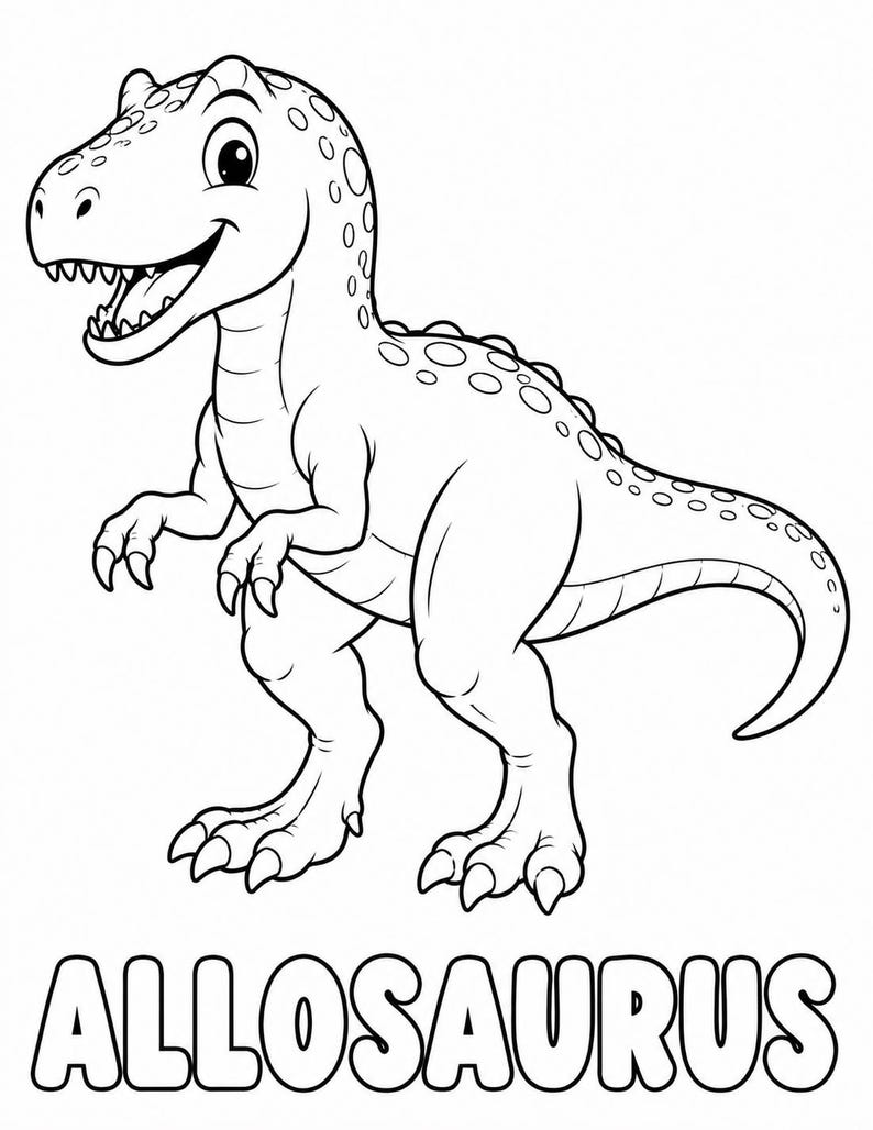 Dinosaur Adventure Coloring Book | 30 Dinosaurs, Learning Activity for ...