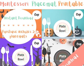 Dinosaur| Montessori Table Setting Placemat| PRINTABLE DOWNLOAD ...