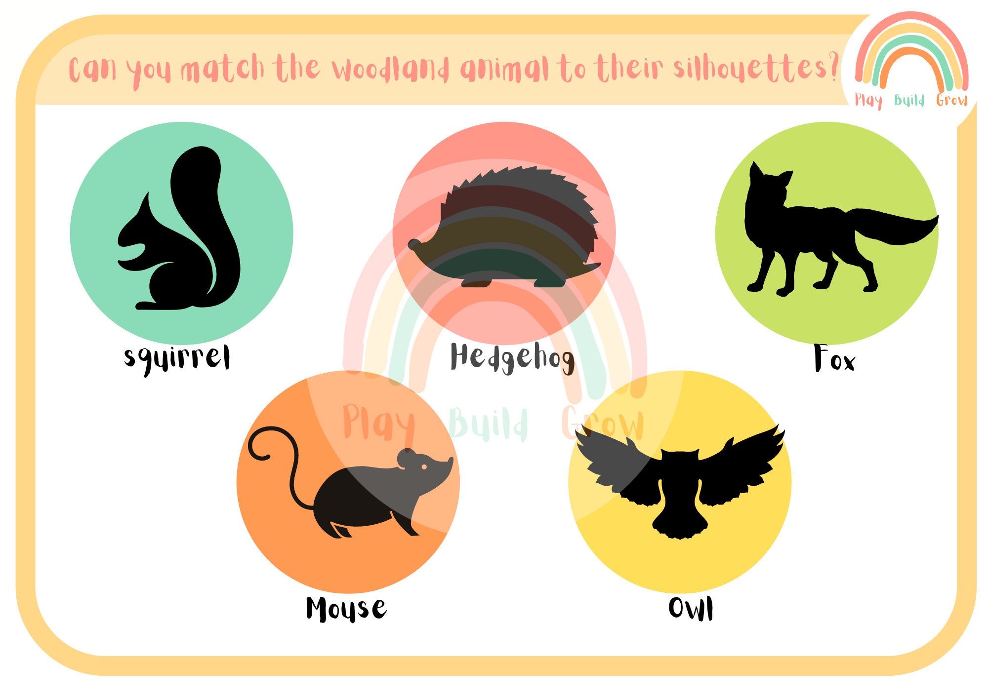 Woodland Animals Matching Activity| Montessori Woodland| Woodland ...