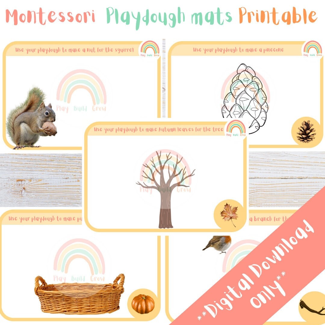 Autumn/fall| Printable Play Dough Mats| Play Dough Activity| Montessori ...