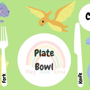 Dinosaur| Montessori Table Setting Placemat| PRINTABLE DOWNLOAD ...