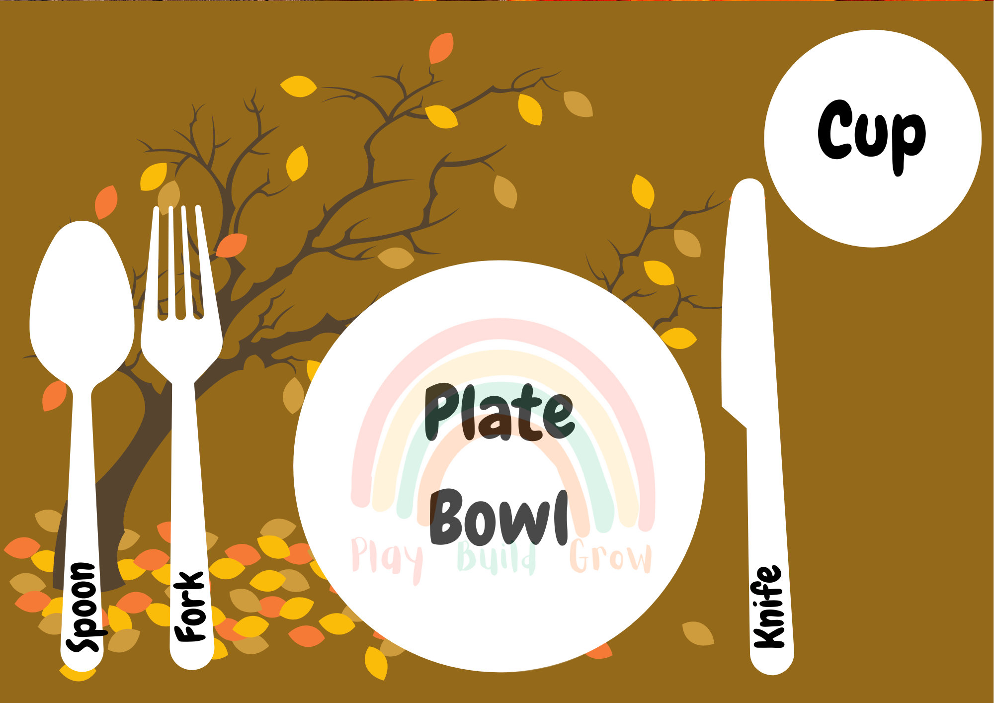 Autumn/ Fall| Montessori Table Setting Placemat| PRINTABLE DOWNLOAD ...