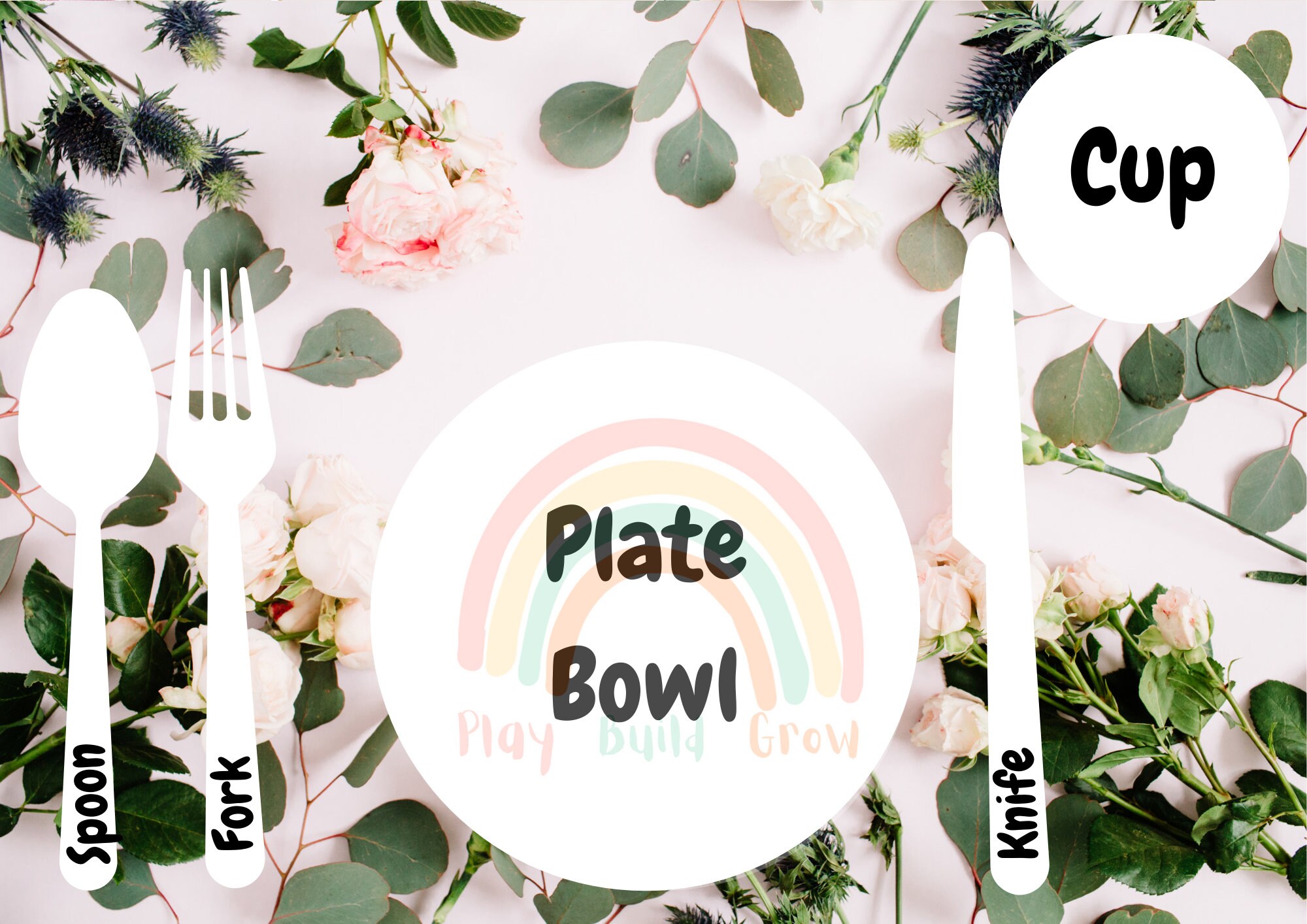 Floral Montessori Table Setting Placemat PRINTABLE DOWNLOAD Toddler ...