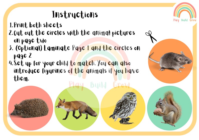 Woodland Animals Matching Activity| Montessori Woodland| Woodland ...