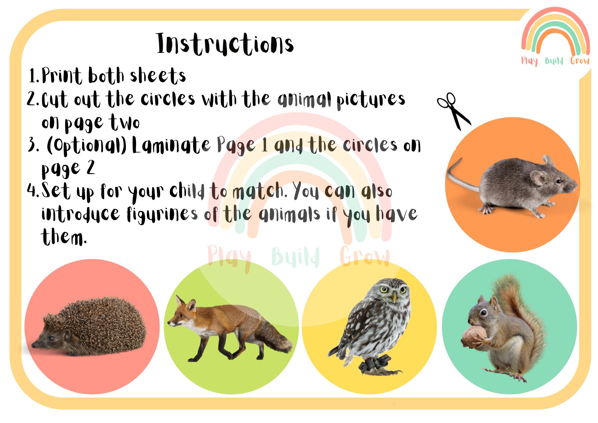 Woodland Animals Matching Activity| Montessori Woodland| Woodland ...