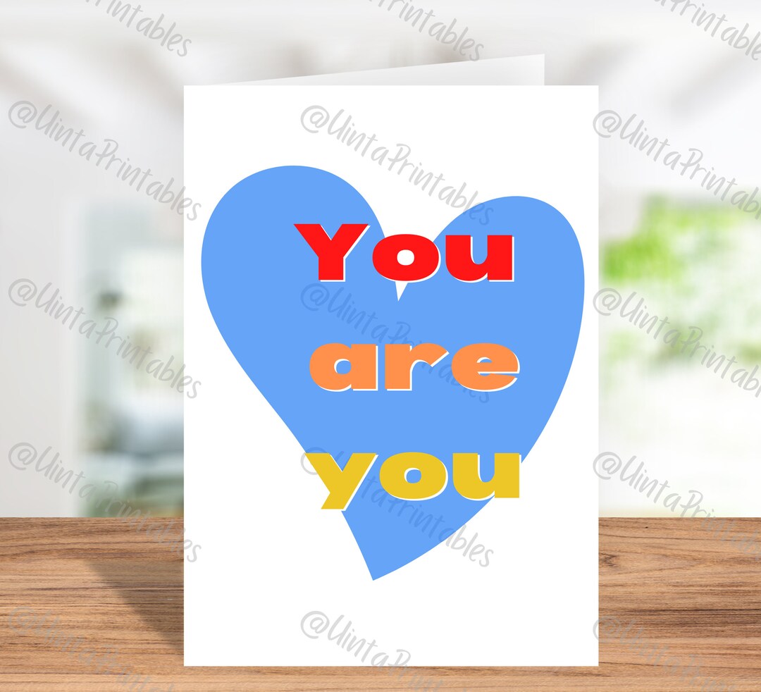 Printable Pride Ally Card | Rainbow Colors, Blue Heart (PDF) - Etsy