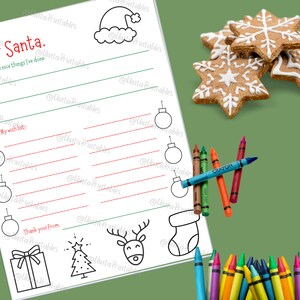 Printable Christmas Letter to Santa | Coloring Sheet & Wish List | PDF ...