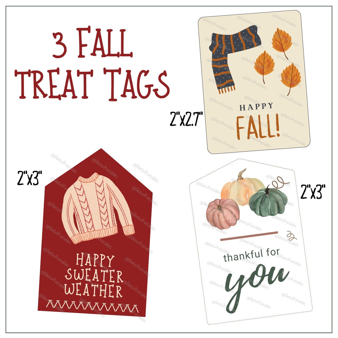 Happy Fall Goodie Bag Tags | Printable Fall Gift Tags | Fall Treat Bag ...