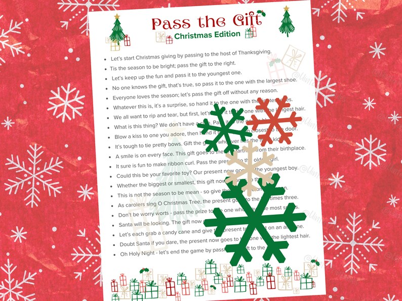 Christmas Pass the Present Game | Printable Family Holiday Activity ...