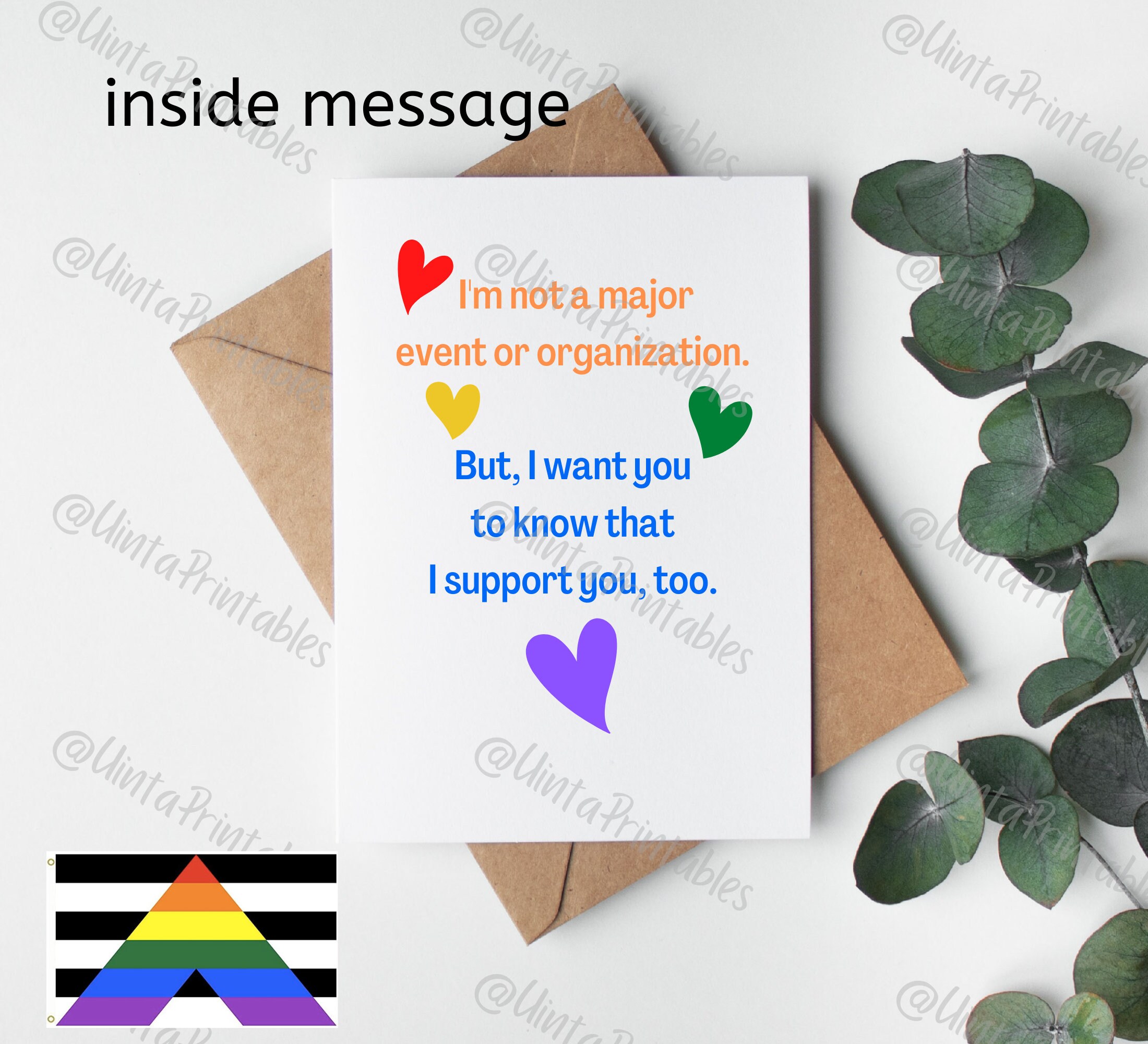 PRIDE ALLY Support Card | Printable Pride Card | Pride Support Card ...