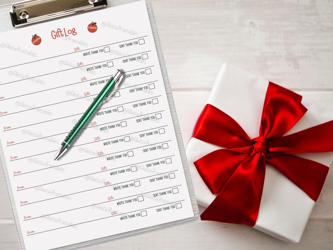 Printable Christmas Gift Log Sheet | Christmas Gift Tracker Download ...
