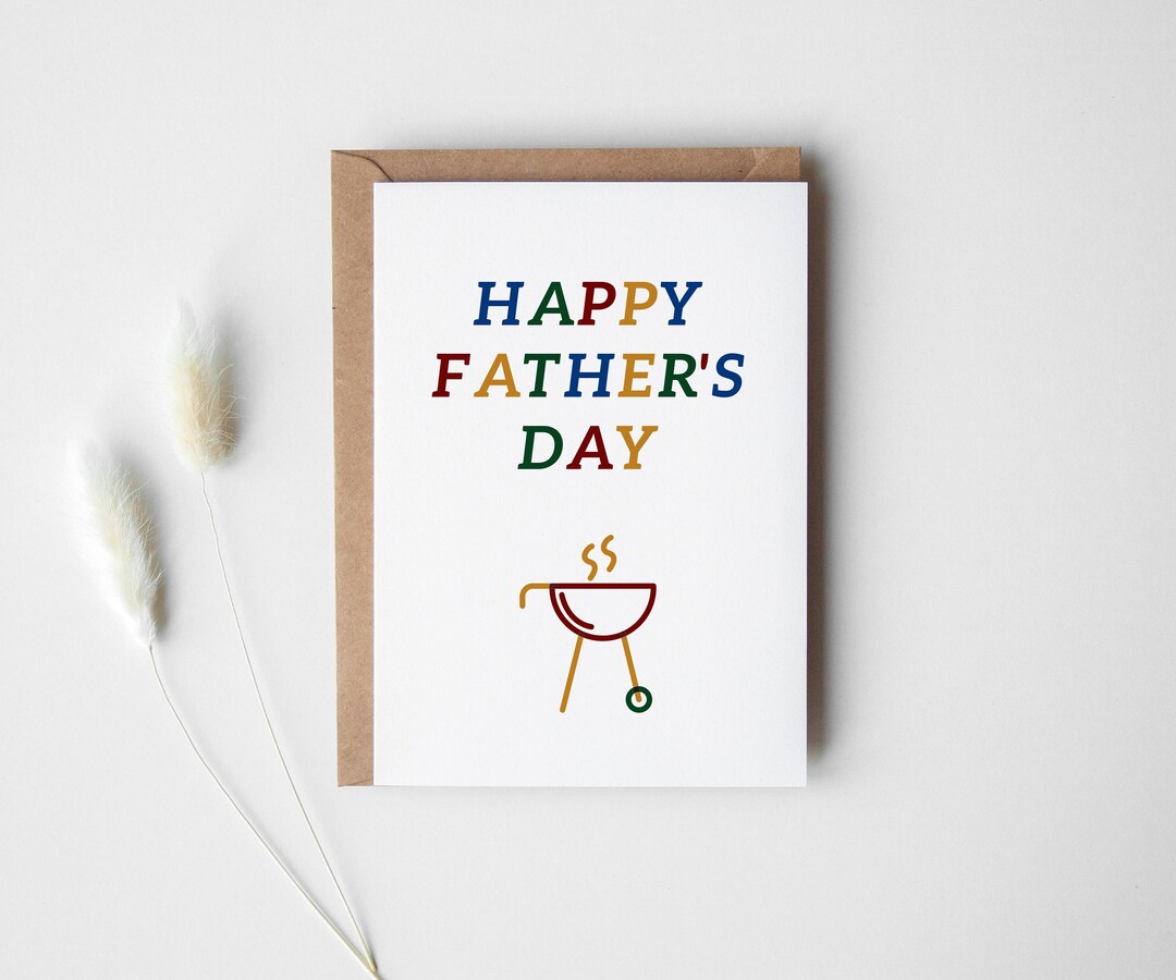 Father's Day Card With Grill PRINTABLE Fathers Day Card Blank Fathers ...