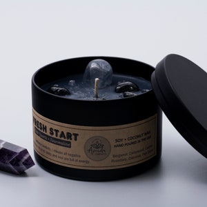 Fresh Start Crystal Candle New Year Gift Intention Candle Coconut Soy ...