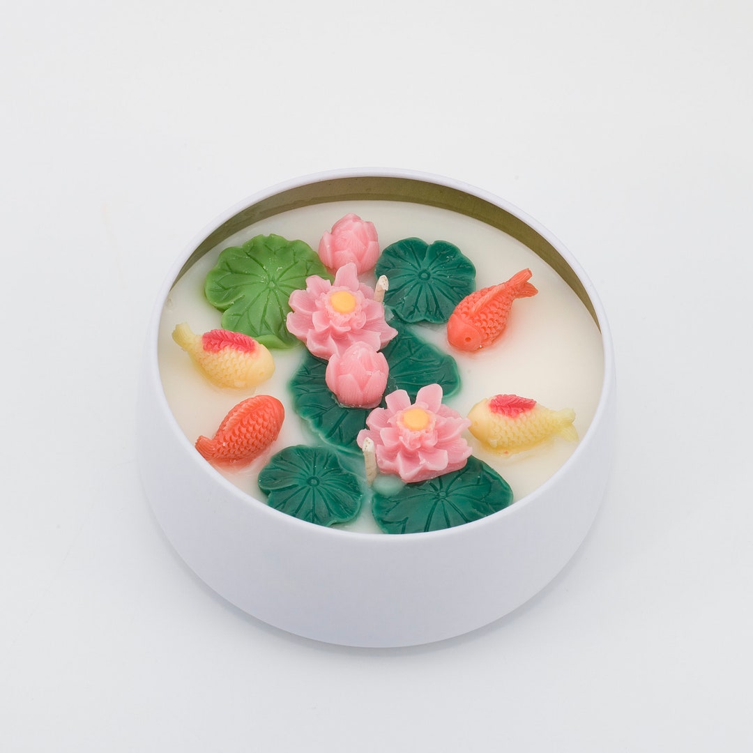 Soy Scented Candle Lucky Koi Fish Candle, 2 Wick Soy Candle, Holiday ...