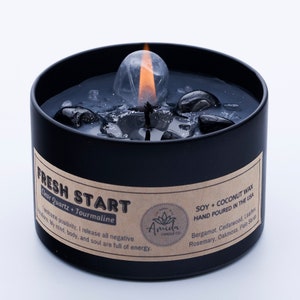 Fresh Start Crystal Candle New Year Gift Intention Candle Coconut Soy ...