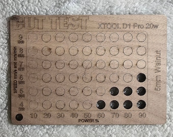 Lightburn Engraving Laser Test, Laser Scale, Material Test Card Light ...