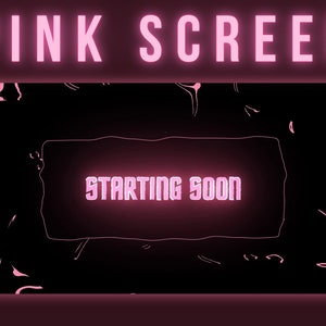 5x Animated Pink Neon Twitch Screens Pink Cute Offline Stream Screens ...
