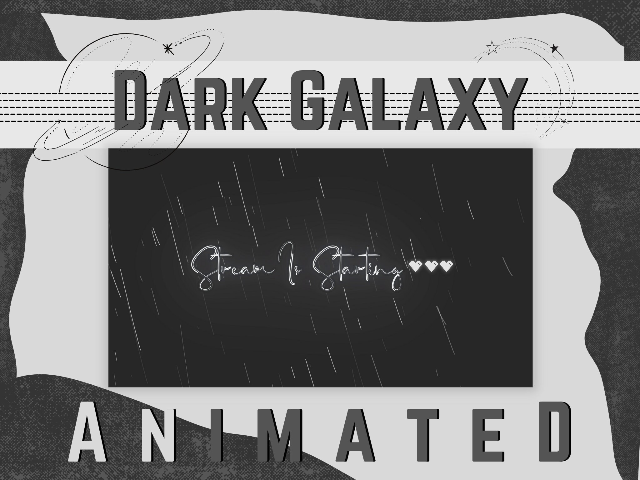 Cute Black Animated Loading Screen Space Screen Dark Theme Twitch ...