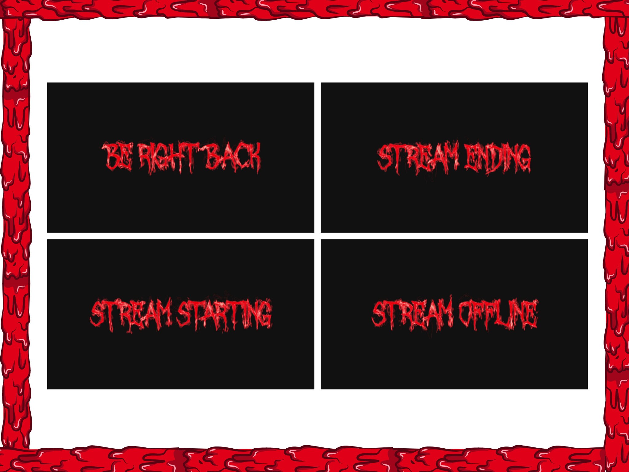 Halloween 5x Animated Red and Black Horror Scenes for Twitch & - Etsy