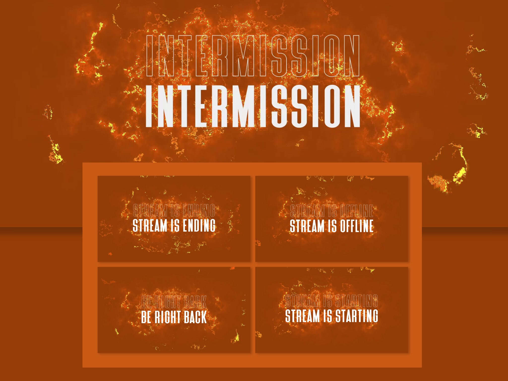 Animated Fire Twitch Scenes 5x Screen Pack Intermission - Etsy