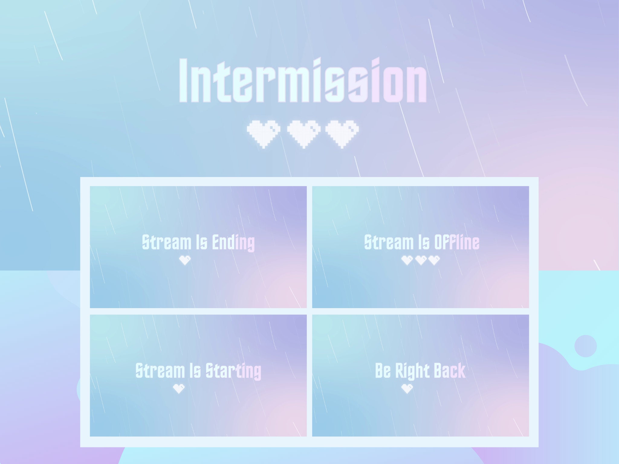 Animated Holographic Cute Twitch Screens Animated Twitch - Etsy