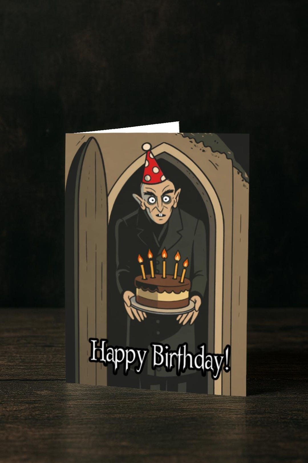 Nosferatu Birthday Card, Classic Vampire Scary Horror Greeting, 5x7 ...