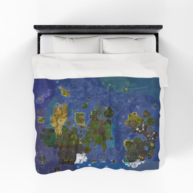 Runescape Full Map (sailing Updated) Velveteen Plush Blanket, Old ...