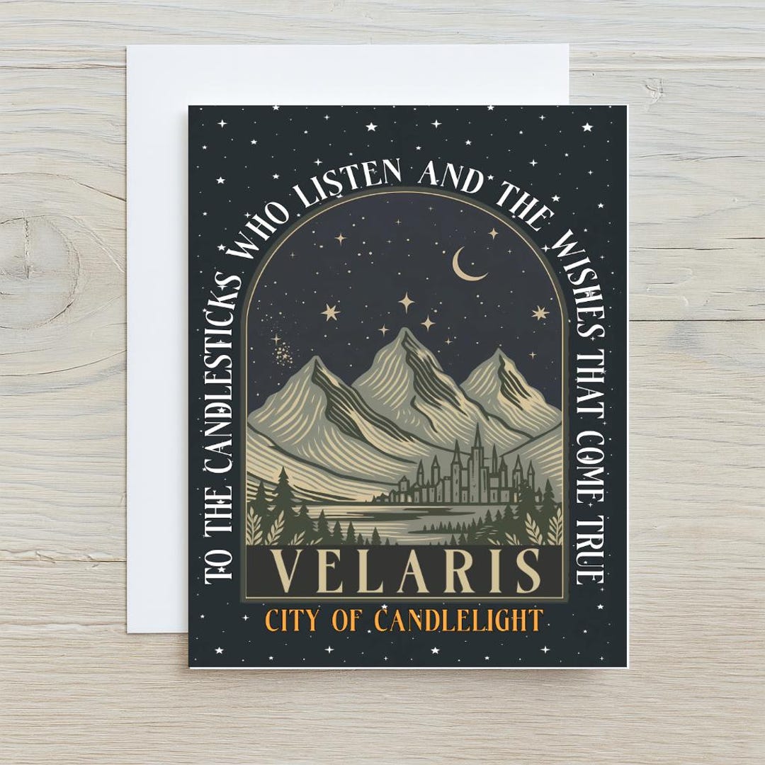 ACOTAR Birthday Card, Velaris City of Candlelight Greeting, to the ...