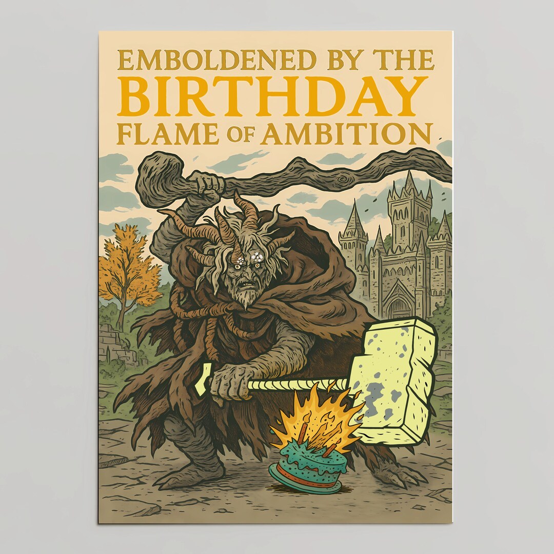 Elden Ring Inspired Happy Birthday Card, Margit the Fell Omen Gamer ...