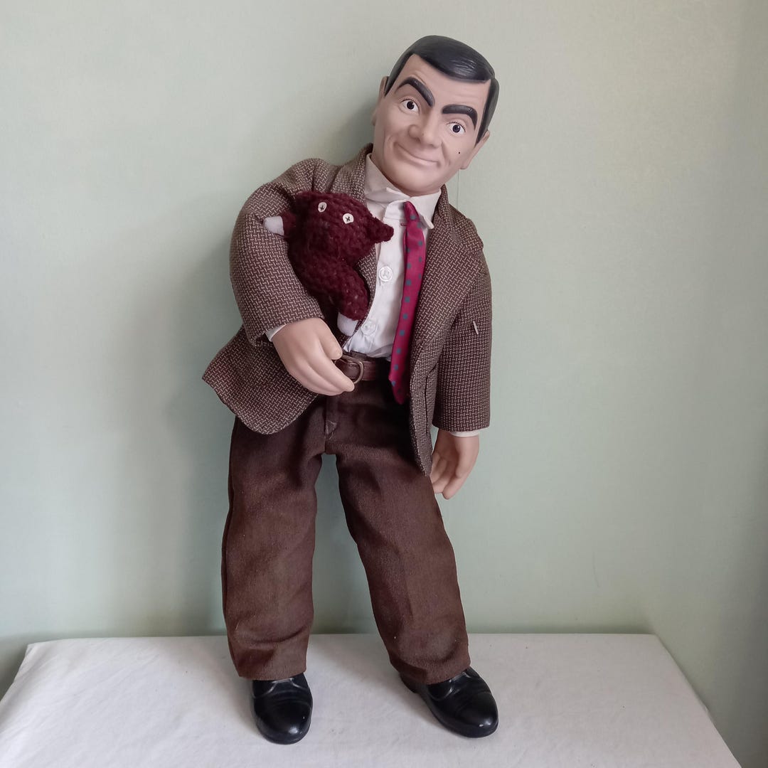 RARE Mr Bean & Teddy Doll Figure 1997 21 Inch Rowan Atkinson Christmas ...