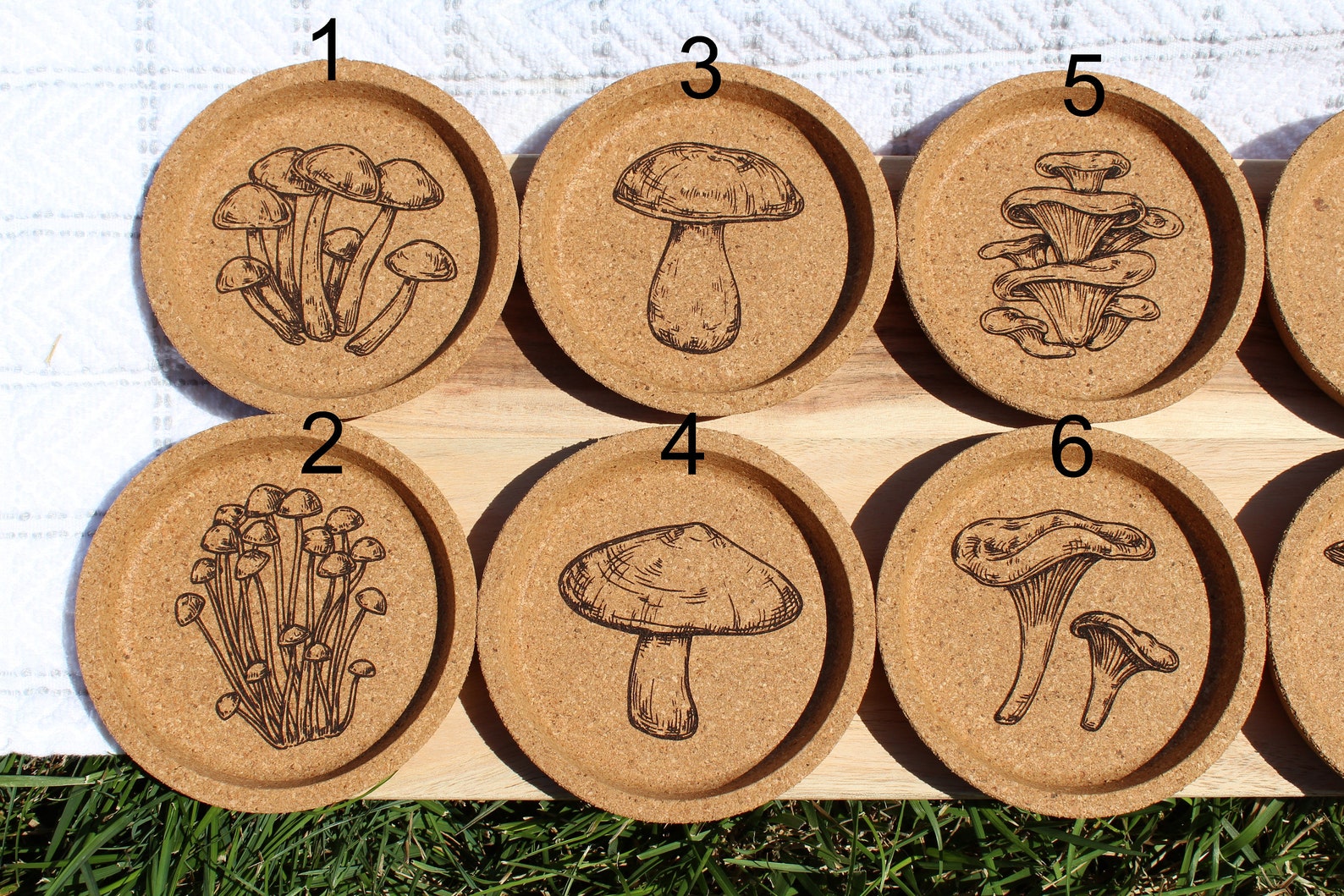 Mushroom Decor Cork Coaster Set Mushroom Coasters - Etsy