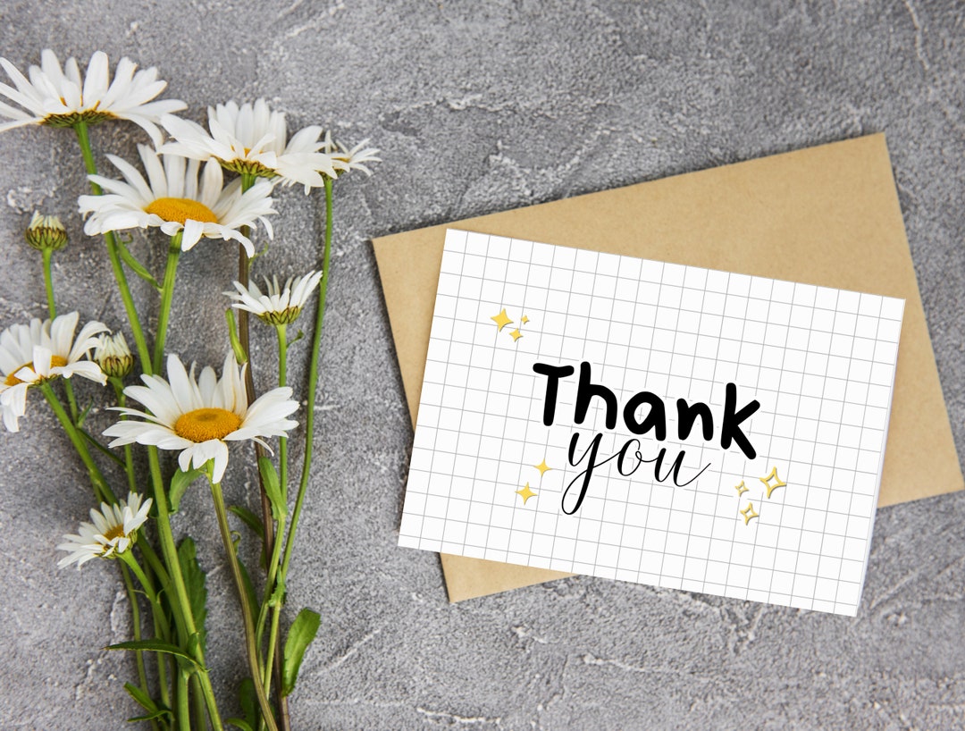 Thank You Card - Grid - Etsy