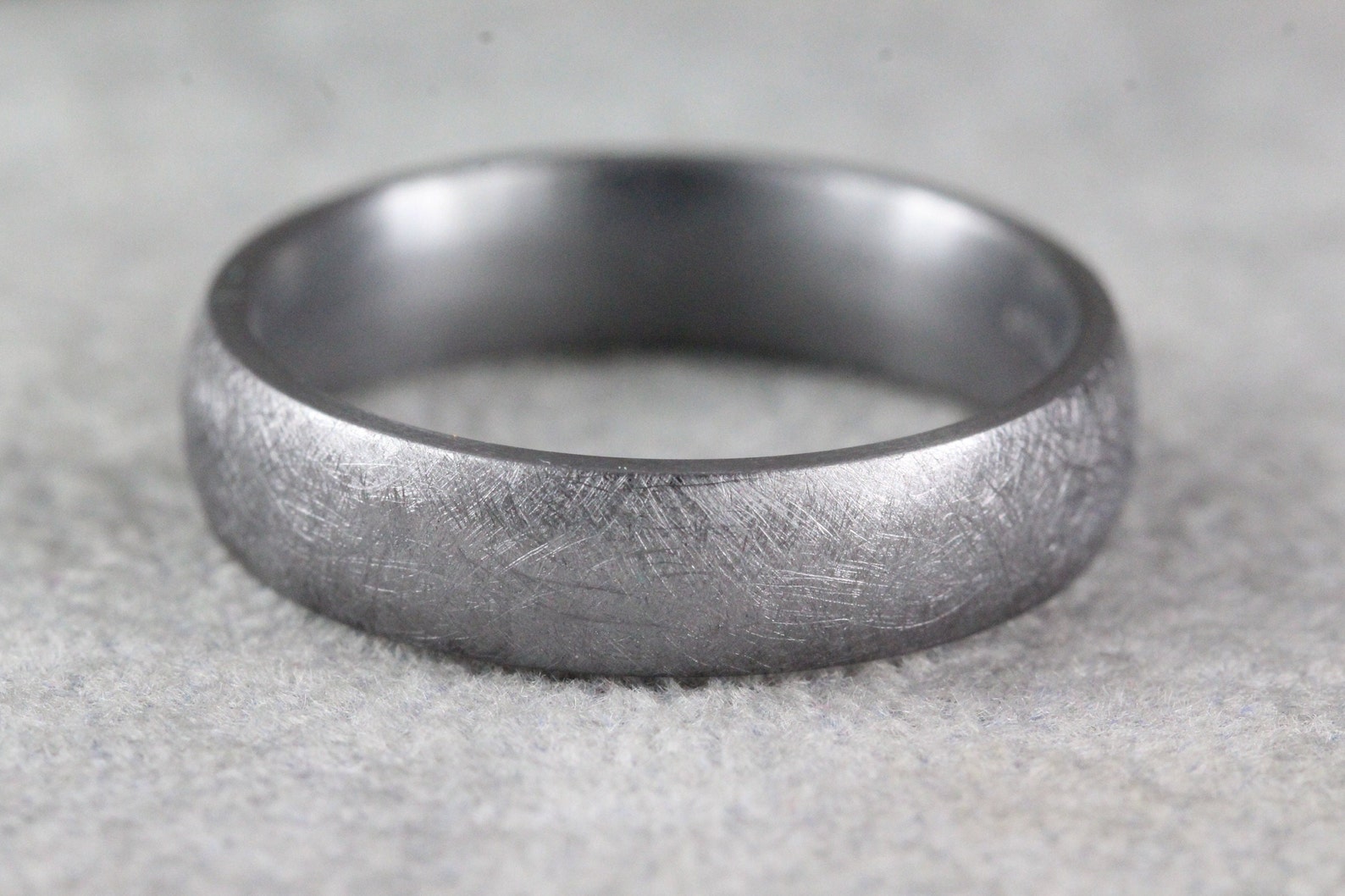 Tantalum Wedding Ring Band, Ice Matte Finish, Comfort Fit - Blue-grey ...