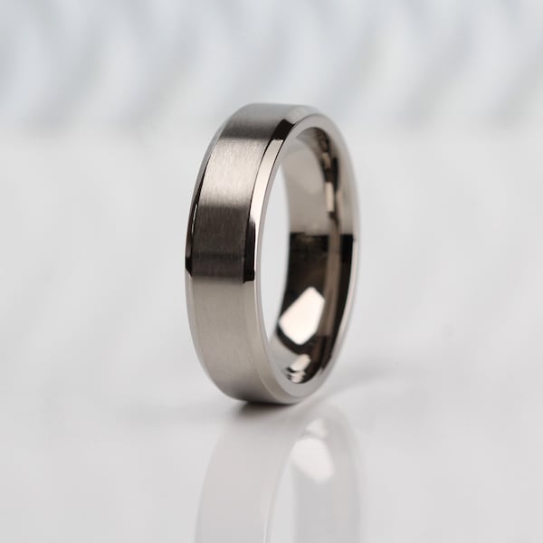 Silver Beveled Rings - Etsy UK