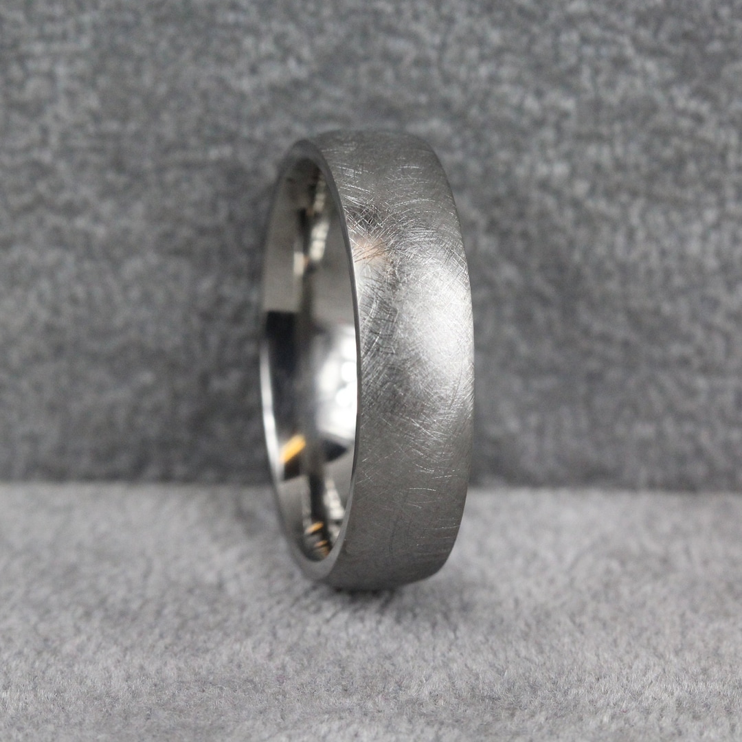 Titanium Wedding Ring Band, Swirl Matte Finish, Comfort Fit - FREE ...