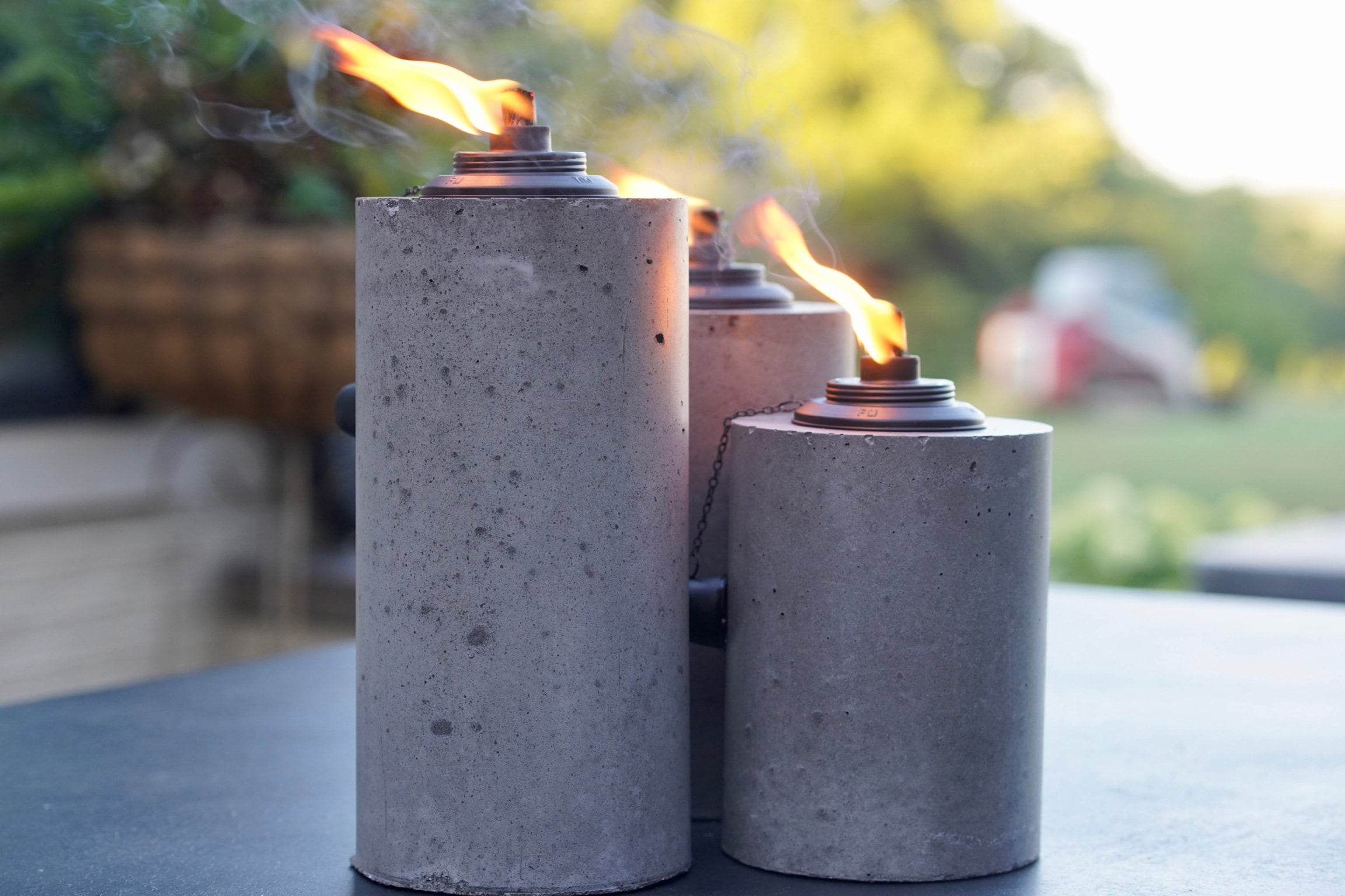 Original Concrete Tiki Torch 3 Piece Set - Etsy