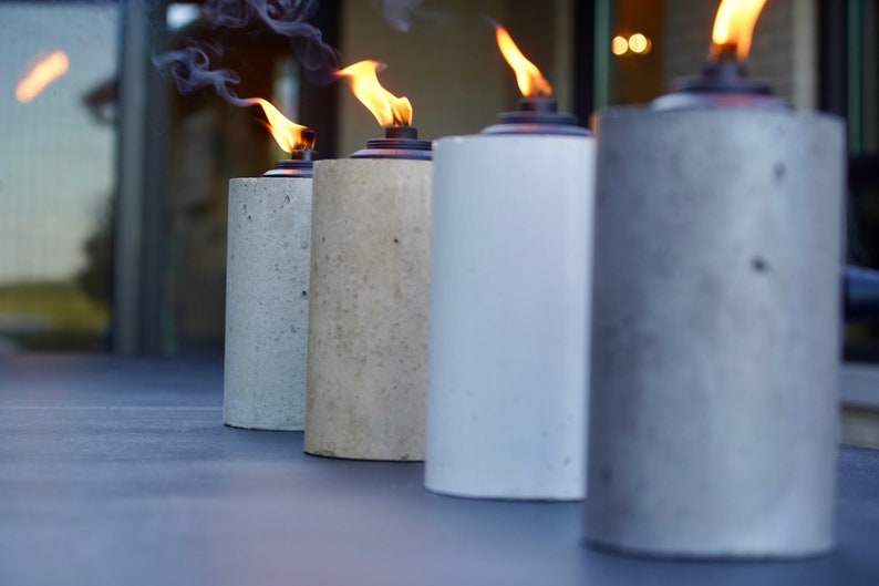 10"x6" Individual Concrete Tiki Torch - Etsy
