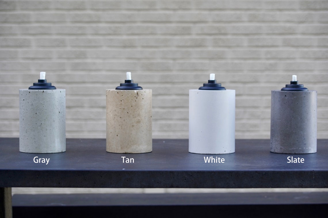 Short Concrete Tiki Torch Set - Etsy