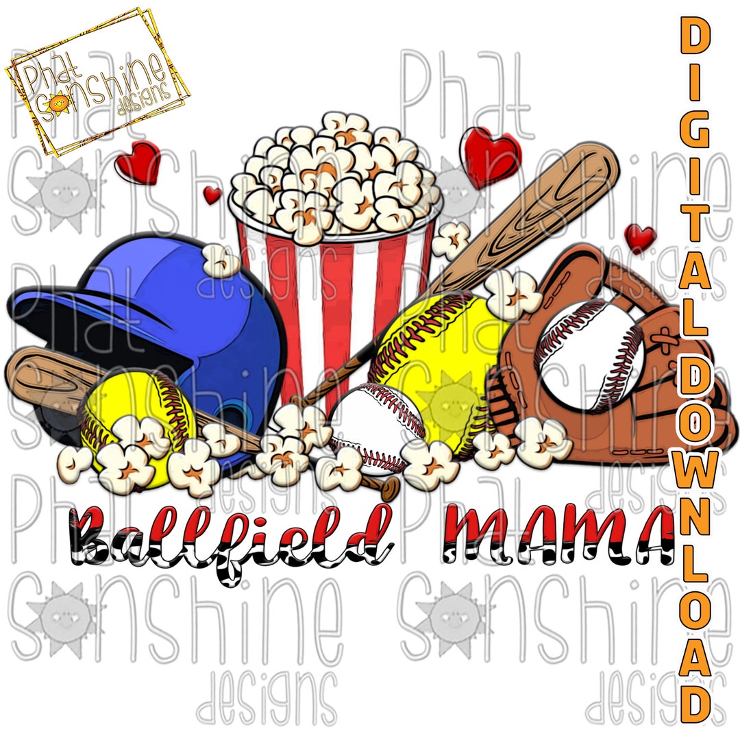 Ballfield Mama Digital Download, Sublimation Design, Sublimation Image ...