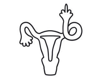Uterus Middle Finger Png - Etsy