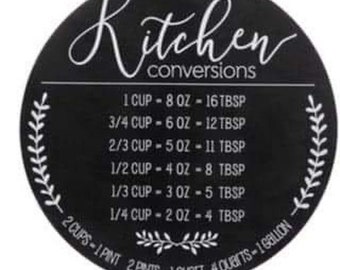 Round Kitchen Conversion Sign - Etsy