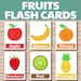 20 Fruits Flash Cards, Montessori Flashcards, Pre-school Cards ...