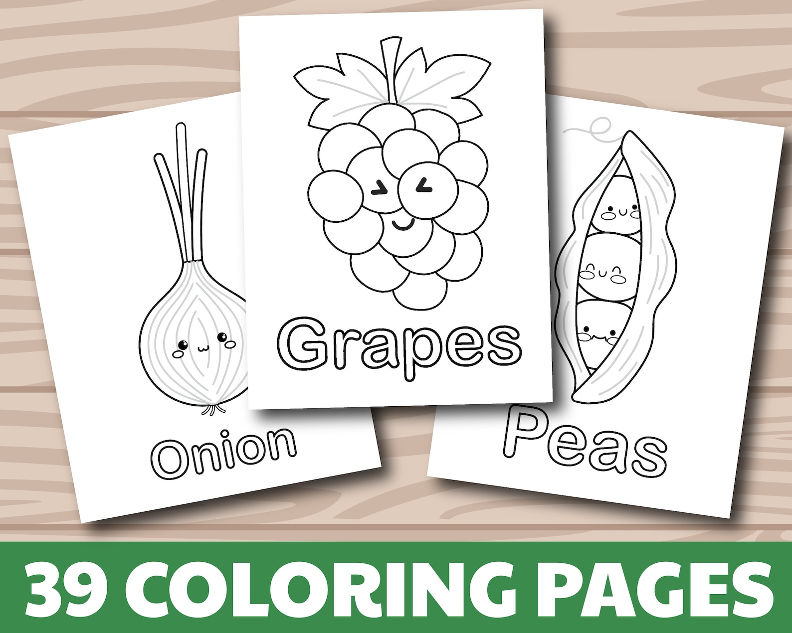 Bundle Fruits and Vegetables Coloring Pages, Vegetable Coloring Pages ...